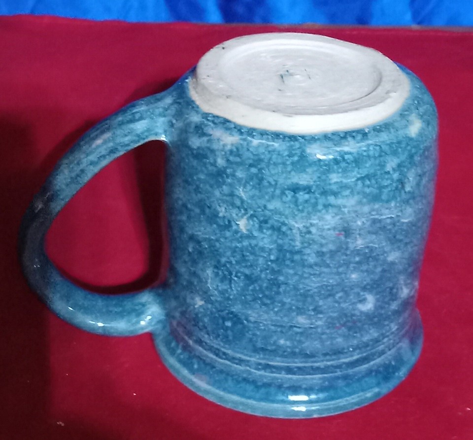 Denim Blue Handmade Studio Pottery KW initials 3.5" Tall Coffee Mug | eBay