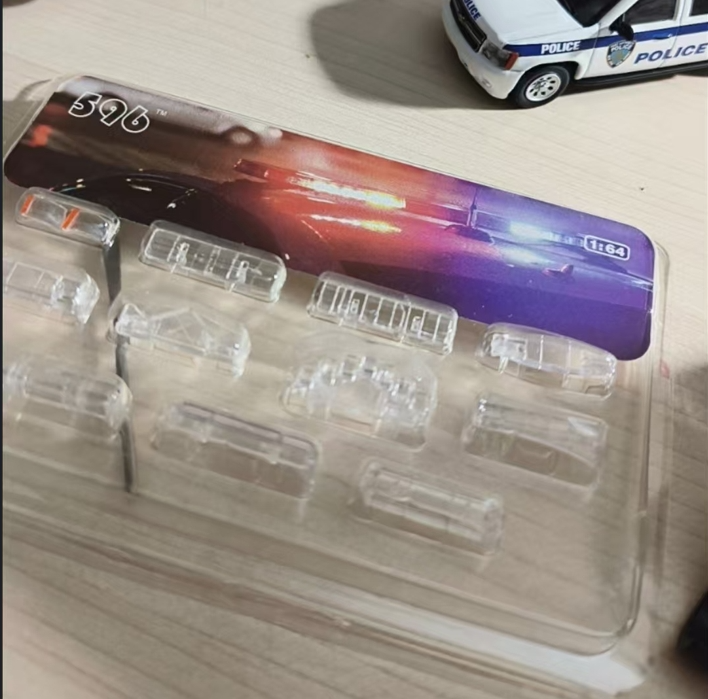 1/64 model police car working light transparent ceiling light Modifying ...
