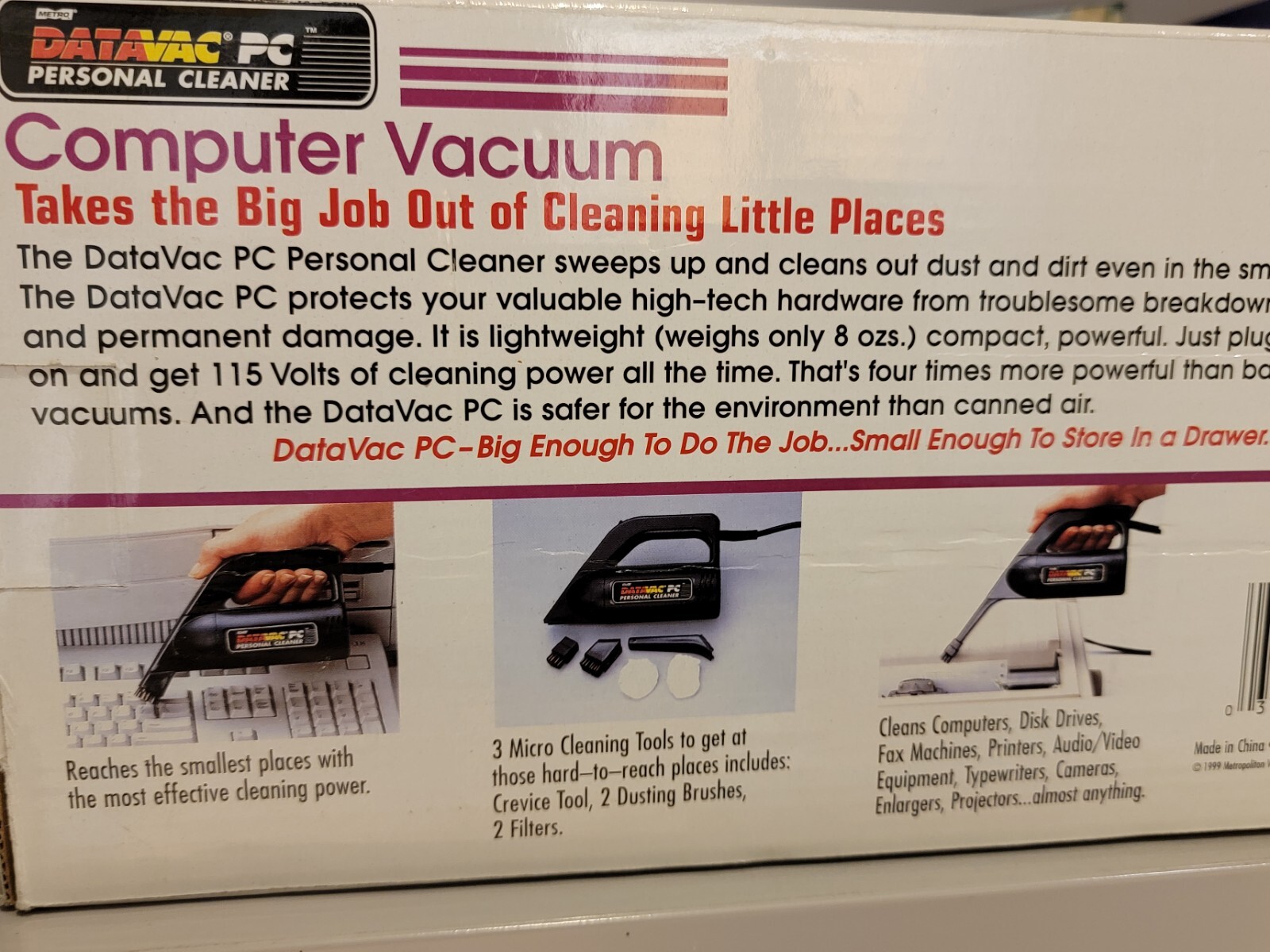 Vintage Vacuum Metro Data-Vac Micro Sweep MS-4C Mini Electric PC Vacuum ...