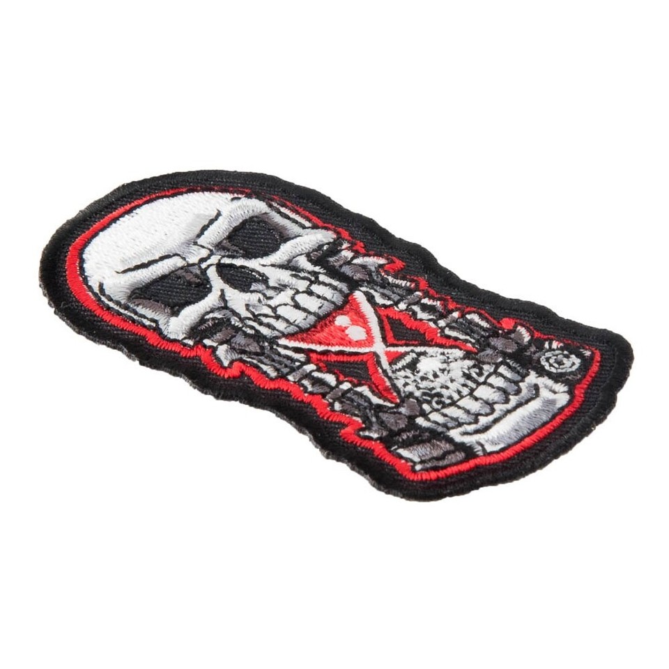 Red & Black Gothic Hourglass Skull Patch, Death Patches | eBay