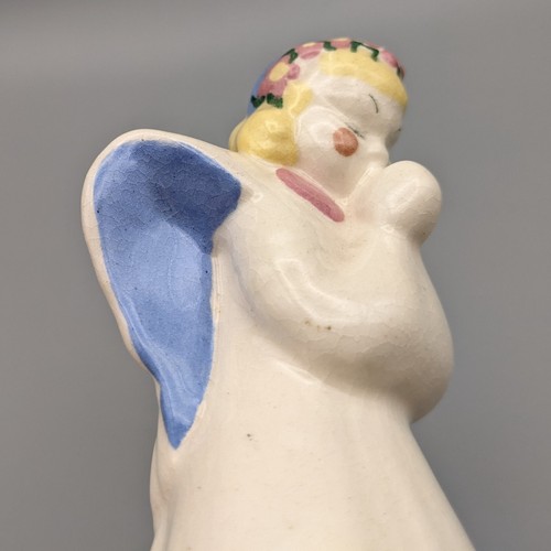 Vtg Kay Finch Praying Angel Figurine, California Pottery, White Blue ...