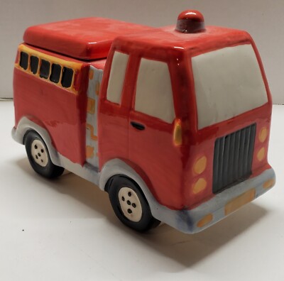 Rare Ceramic Fire Truck Planter, Flower Arrangement Vase or Candle ...