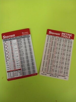 Manuals, Books & Plans - Starrett Chart
