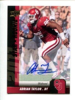 2011 Upper Deck Gold Autographs #106 Star Rookie - Adrian Taylor 🏈 Auto ...