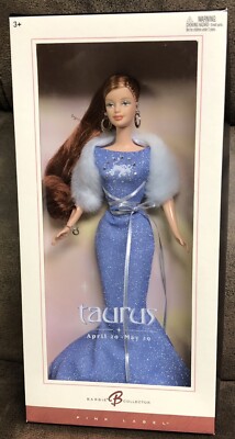 2004 Barbie Collector Pink Label Taurus April 20-May 20 Auburn Hair | eBay
