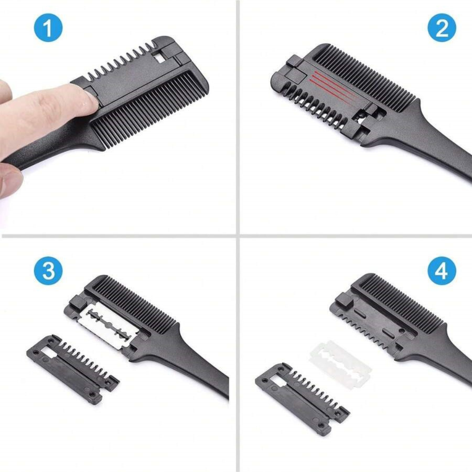 Double Sides Hair Razor Comb 1pc With Removable Blade Hair Thinner ...