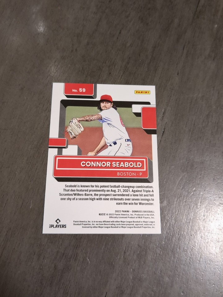 2022 Panini Donruss Connor Seabold Rated Rookie Boston Red Sox #59 ...