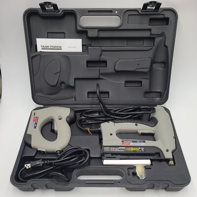 Task Force 120V 18 ga Brad Nailer & Stapler w Hard Case Combo, For ...