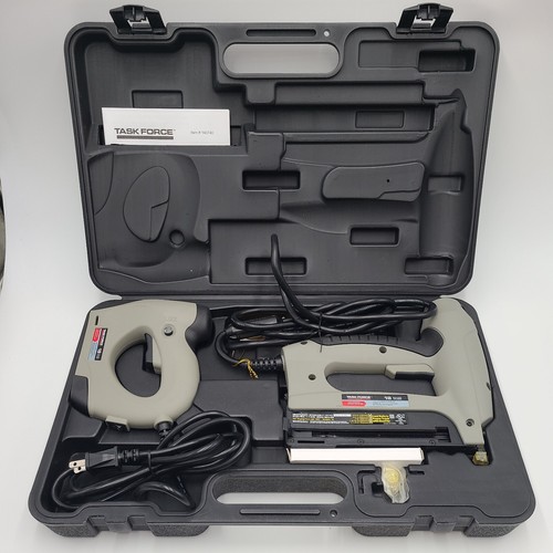 Task Force 120V 18 ga Brad Nailer & Stapler w Hard Case Combo, For ...