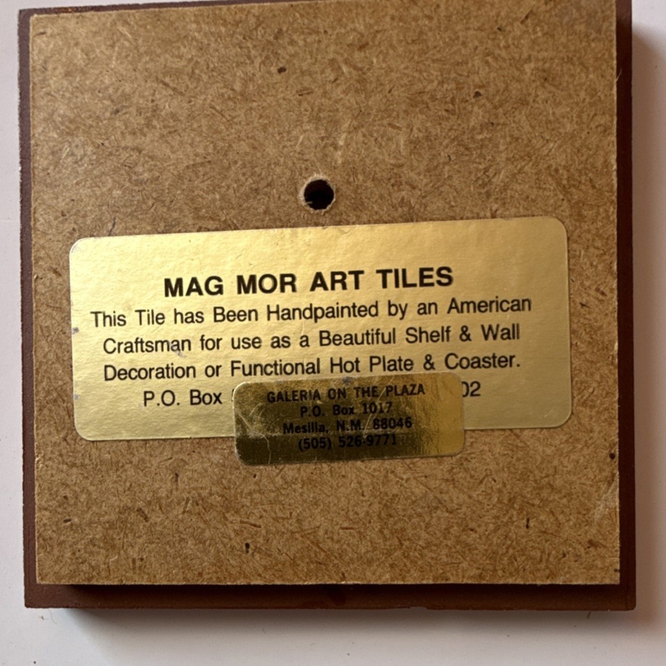 Mag Mor Art Tiles Hand Painted Ceramic Glazed Tile 4" Square ...