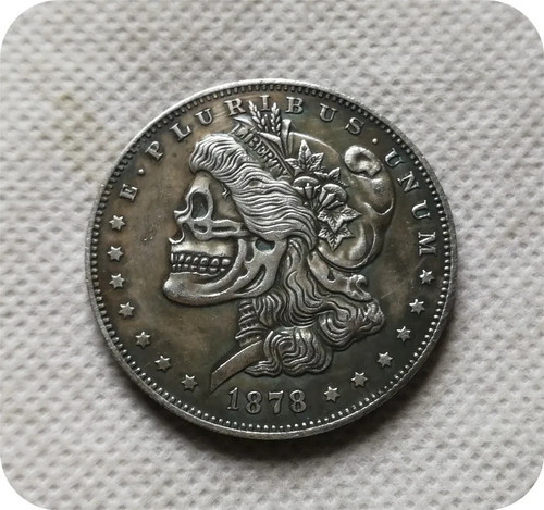 USA Hobo Nickel 1878-CC Morgan Dollar Skull Zombie Skeleton Coin | eBay