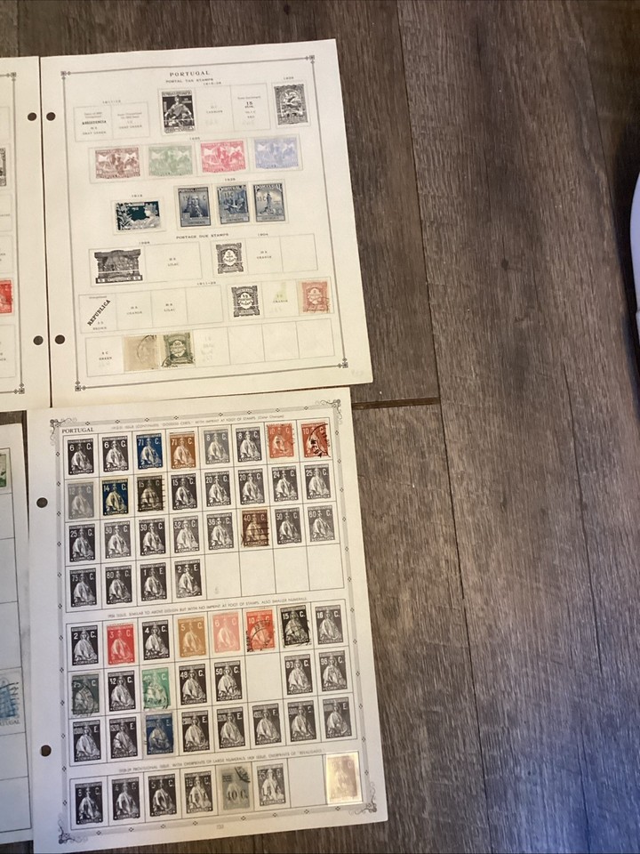 Portugal Collection of 222 Used Stamps on Various Album Pages | eBay