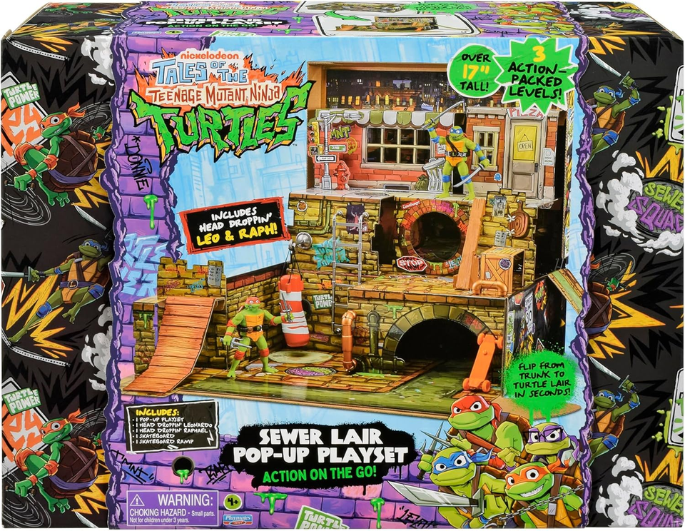 Teenage Mutant Ninja Turtles Sewer Lair Pop Up Playset Action On The Go ...