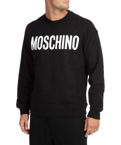 Moschino sweat homme logo 242ZRA170170281555 col rond Black Nero pulli ...