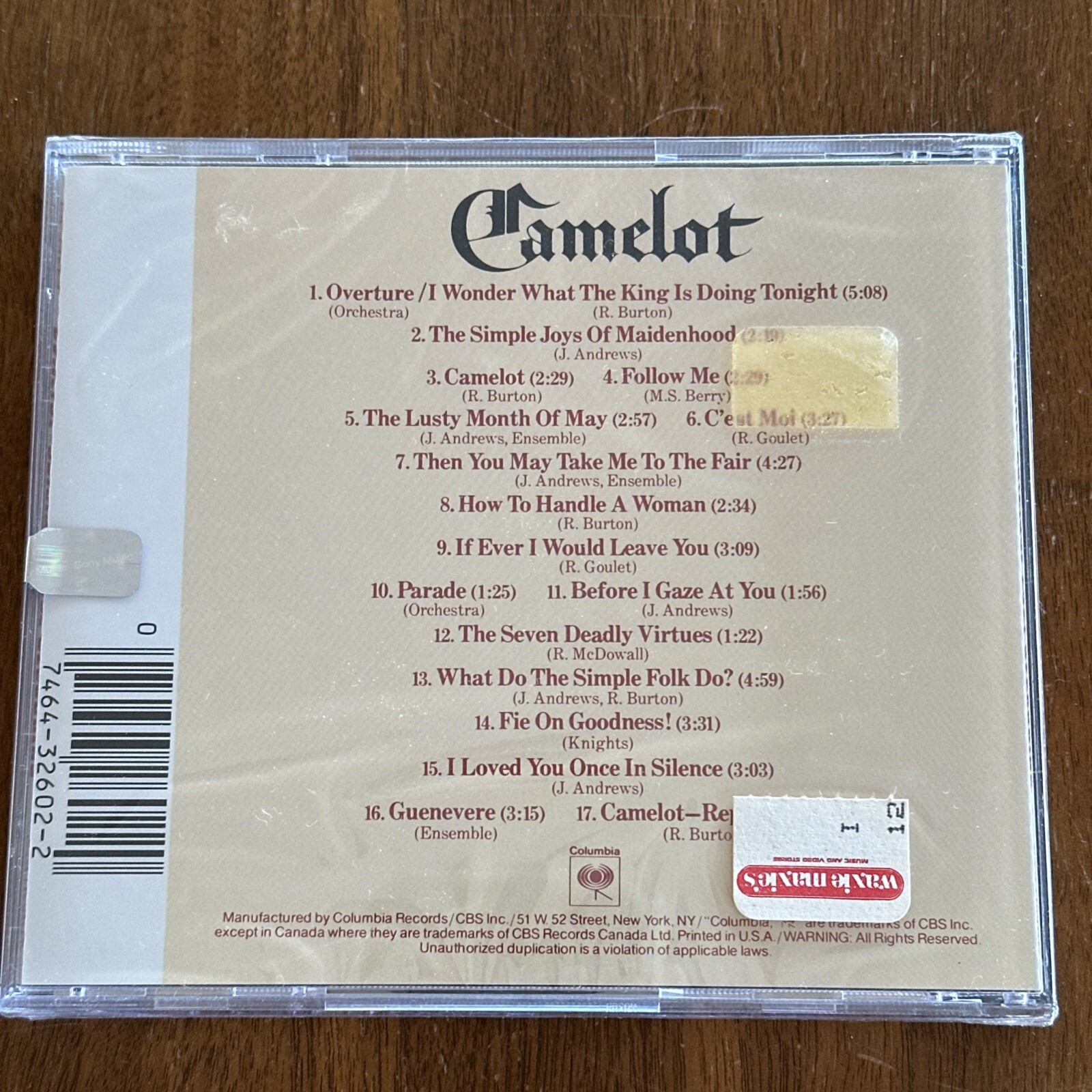 Camelot [Original Broadway Cast] by Original Cast (CD, Oct-1990 ...