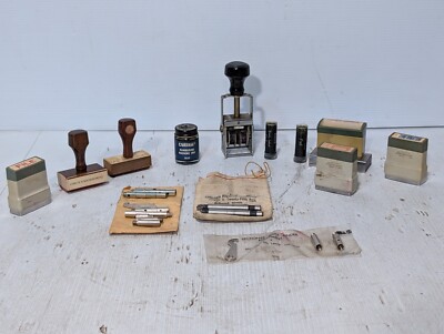 Large Lot of Ink Stampers & Accessories, File Date Check Tax Included ...
