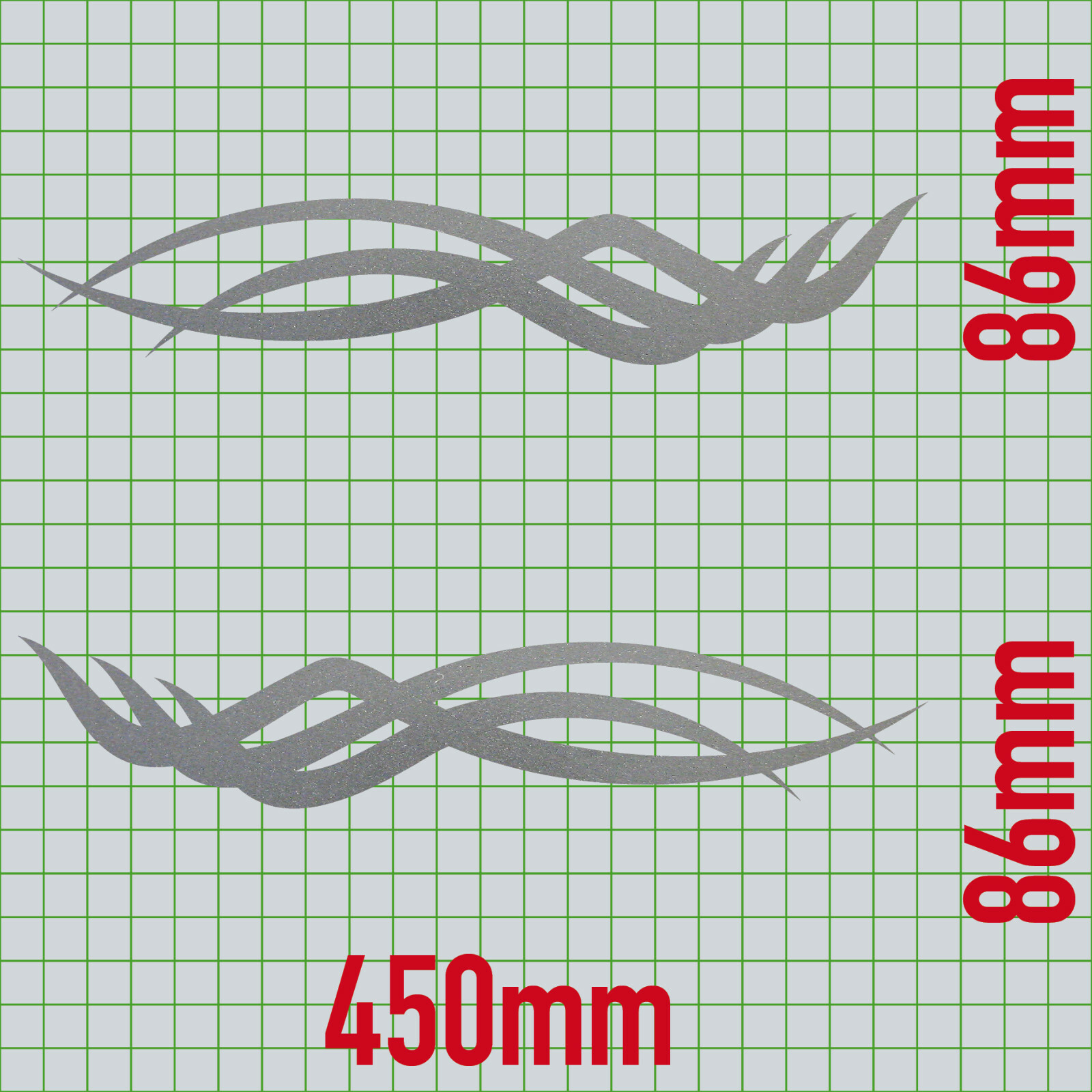 Tribal Aufkleber Tattoo 95cm silber Arschgeweih Auto Heck Motorrad Deko ...