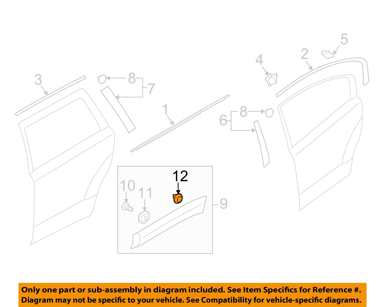 Subaru+909130109+Genuine+OEM+Factory+Original+Lower+Molding+Clip for ...