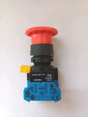IDEC HW1B-V4F11-R Pushbutton, Ø22mm, Plastic, Ø40mm Mushroom, Red ...