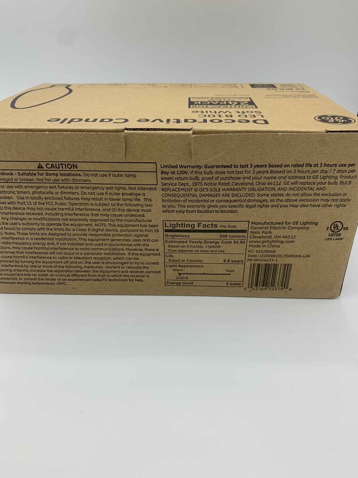 24-Pack GE LED light bulbs B10C-Daylight 5 000K 5W (60 W replacement ...