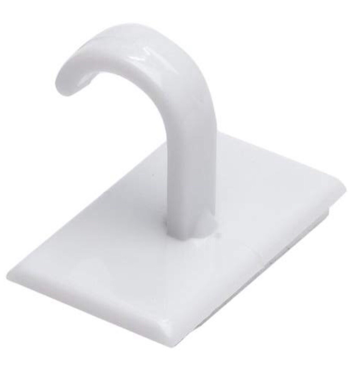 8 X WHITE Sticky Back Hooks UPVC Shed Wall Door Hanging Tea Towel ...