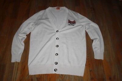 TORY BURCH WOMEN'S WOOL CREAM FOX SWEATER CARDIGAN SIZE M | eBay