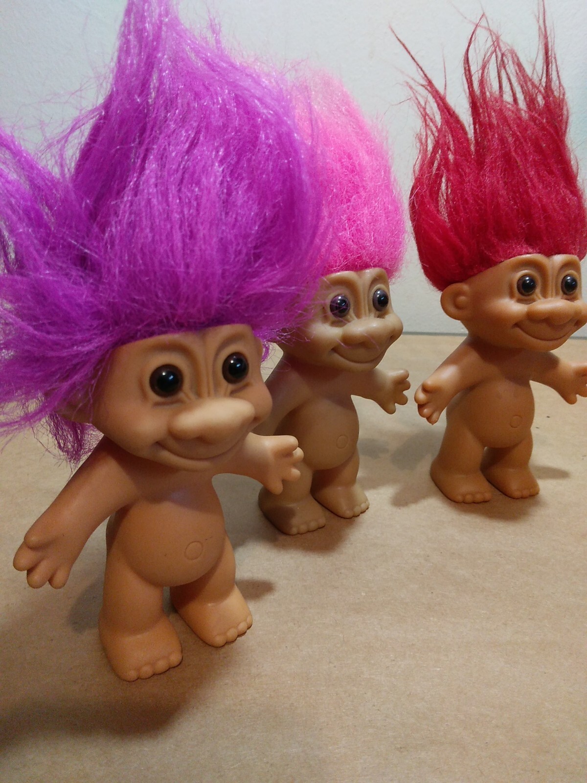 RUSS Troll Lot of Three Trolls Red Hair Pink Hair Purple Hair Troll | eBay