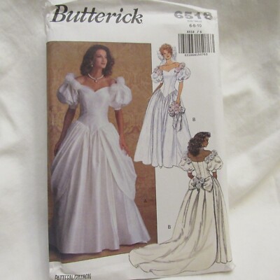 Butterick Sewing Pattern 6518 Bridal Gown Size 6 8 10 Dress | eBay