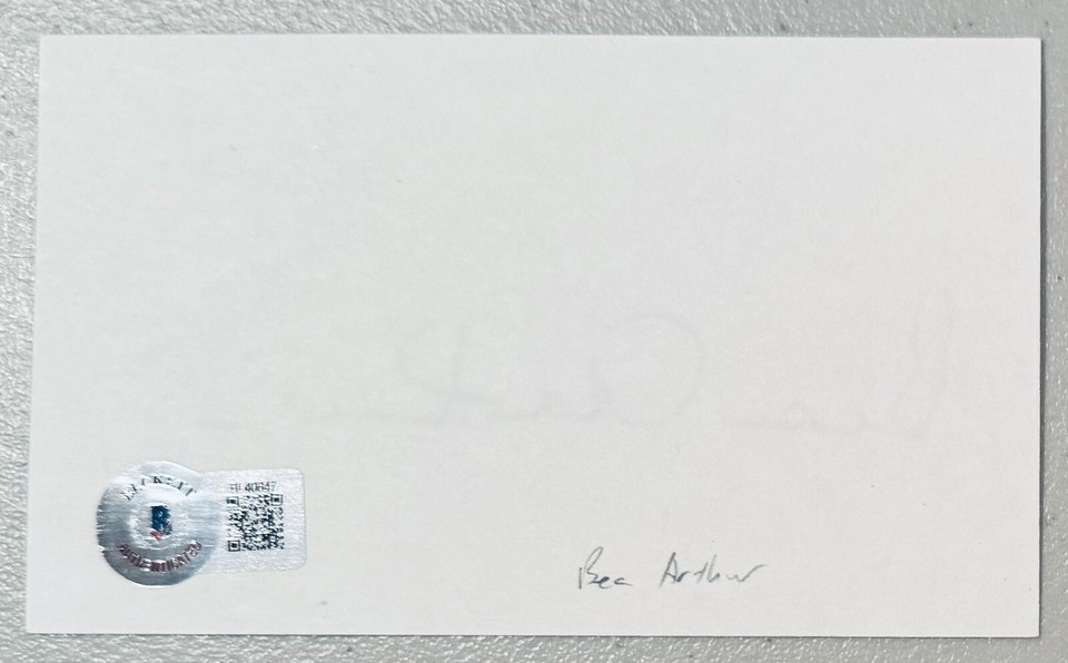 Bea Arthur Signed Autographed 3x5 Card BAS Beckett Cert Golden Girls | eBay