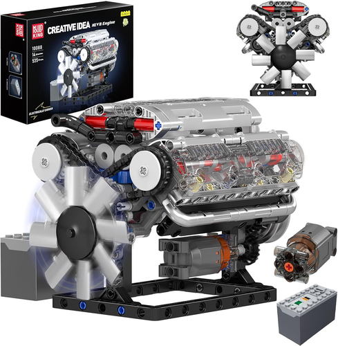 Visible V-8 Engine Building Blocks V8 Motor Model Building Toys, V8 ...