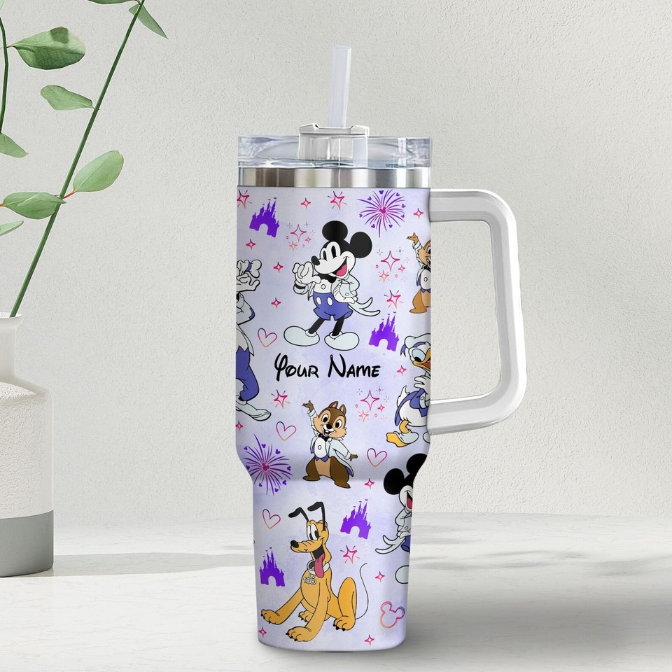 Custom Disney 100 Years Mickey Colorful Tumbler, Personalized Disney ...
