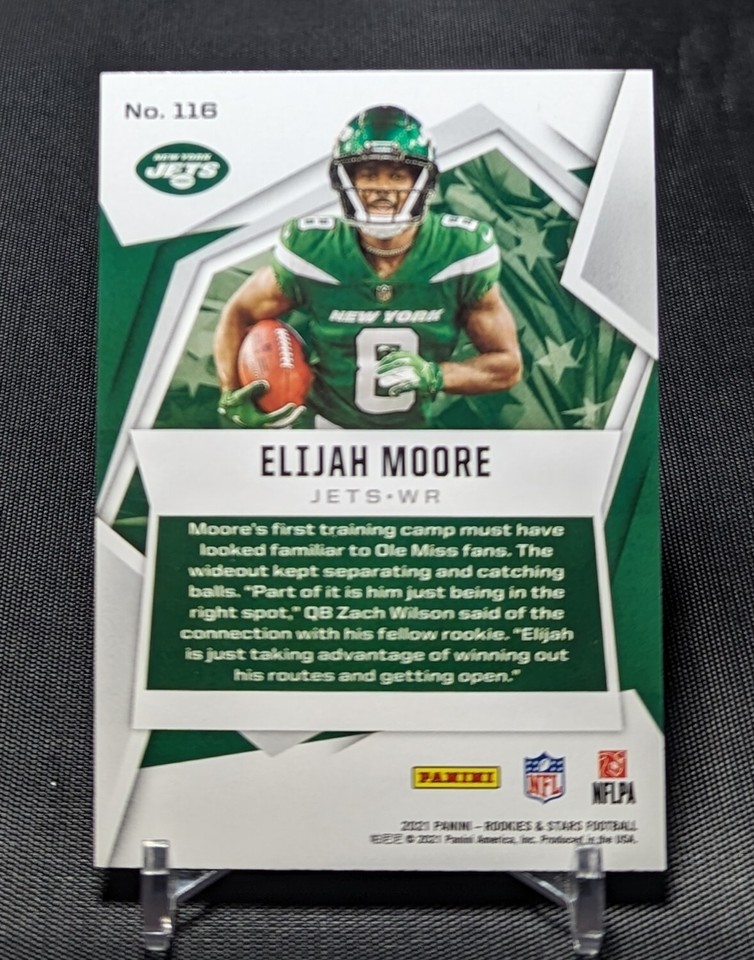 Elijah Moore Rookie Card RC 2021 Rookies & Stars Football #116 Jets ...