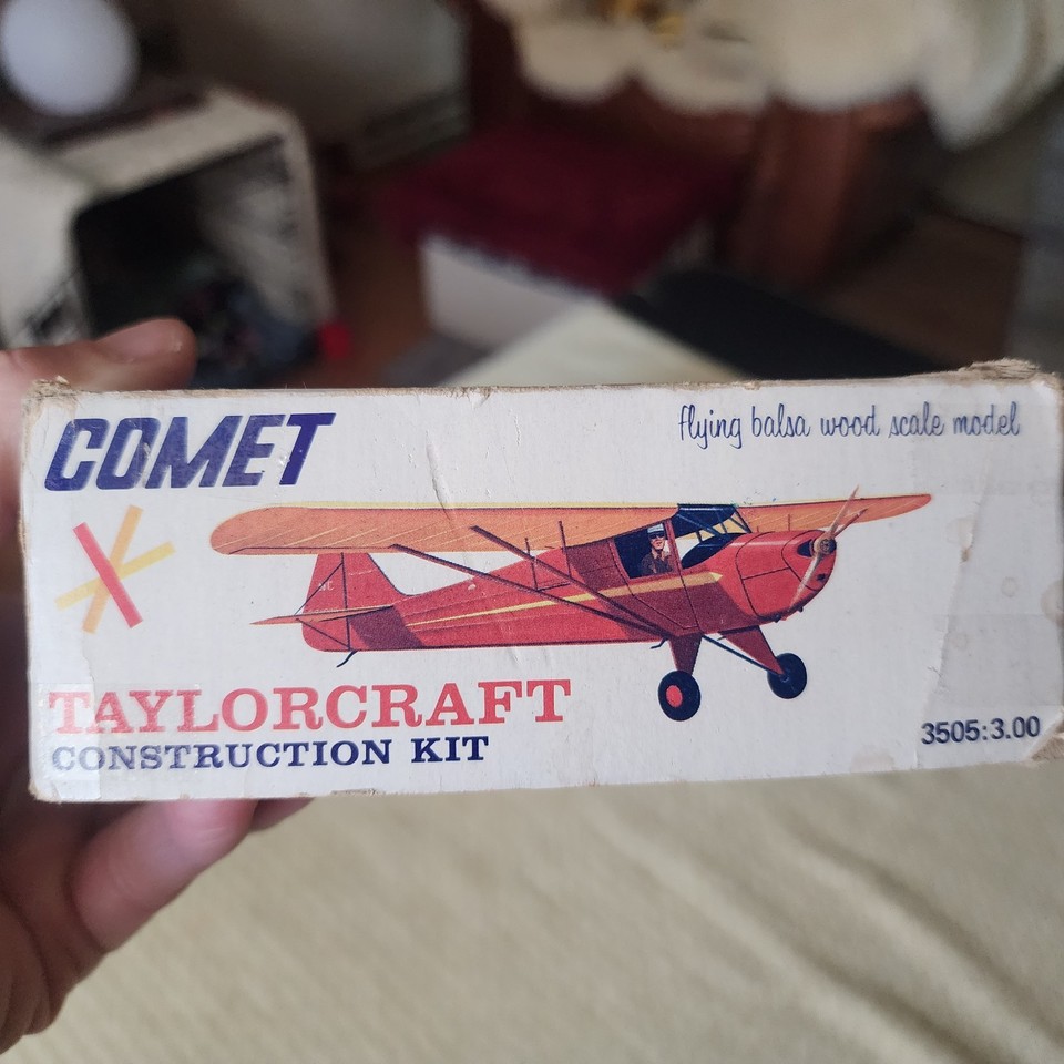 VINTAGE COMET 54” TAYLOR CRAFT BALSA R/C F/F C/L MODEL AIRPLANE KIT | eBay