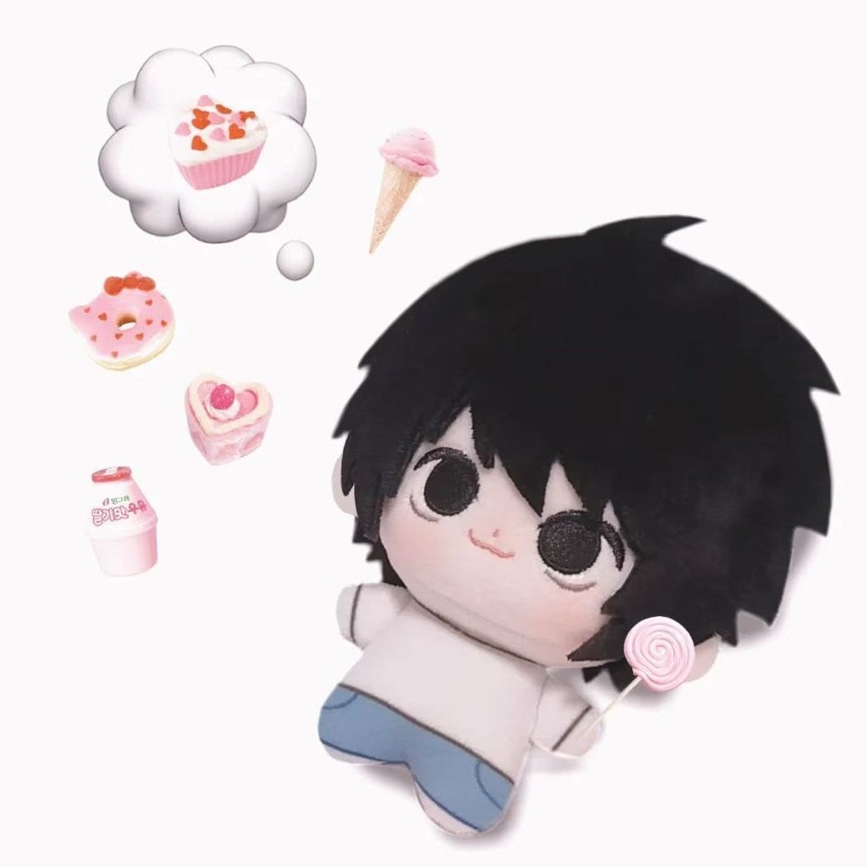 DEATH NOTE L·Lawliet Anime Plush Doll Stuffed Cosplay Keychain Pendant ...
