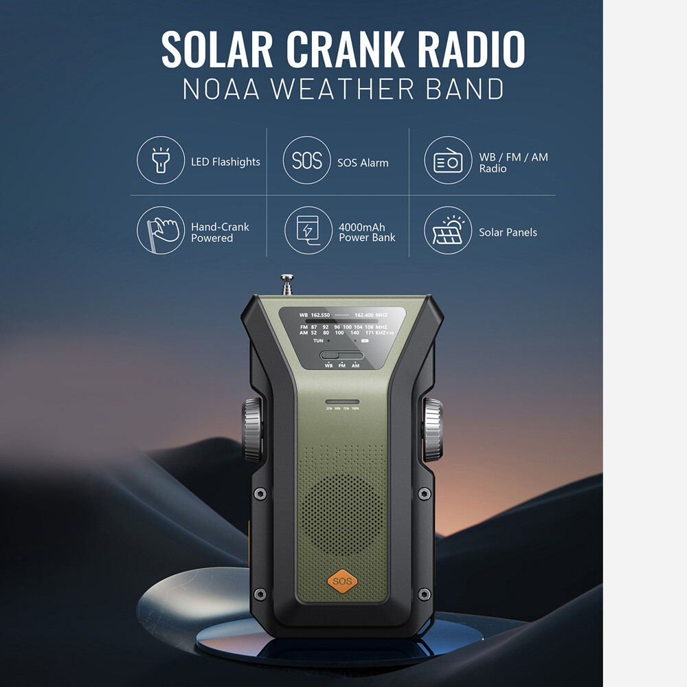 Solar Powered Multifunctional Hand Crank Recharging Y3U3 | eBay