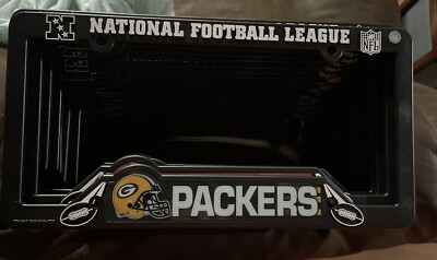 New NFL Green Bay Packers Plastic Black License Plate Frame Vintage ...