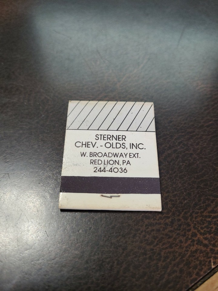 Vintage York Red Lion Pa Sterner Chevrolet Oldsmobile Matchbook | eBay