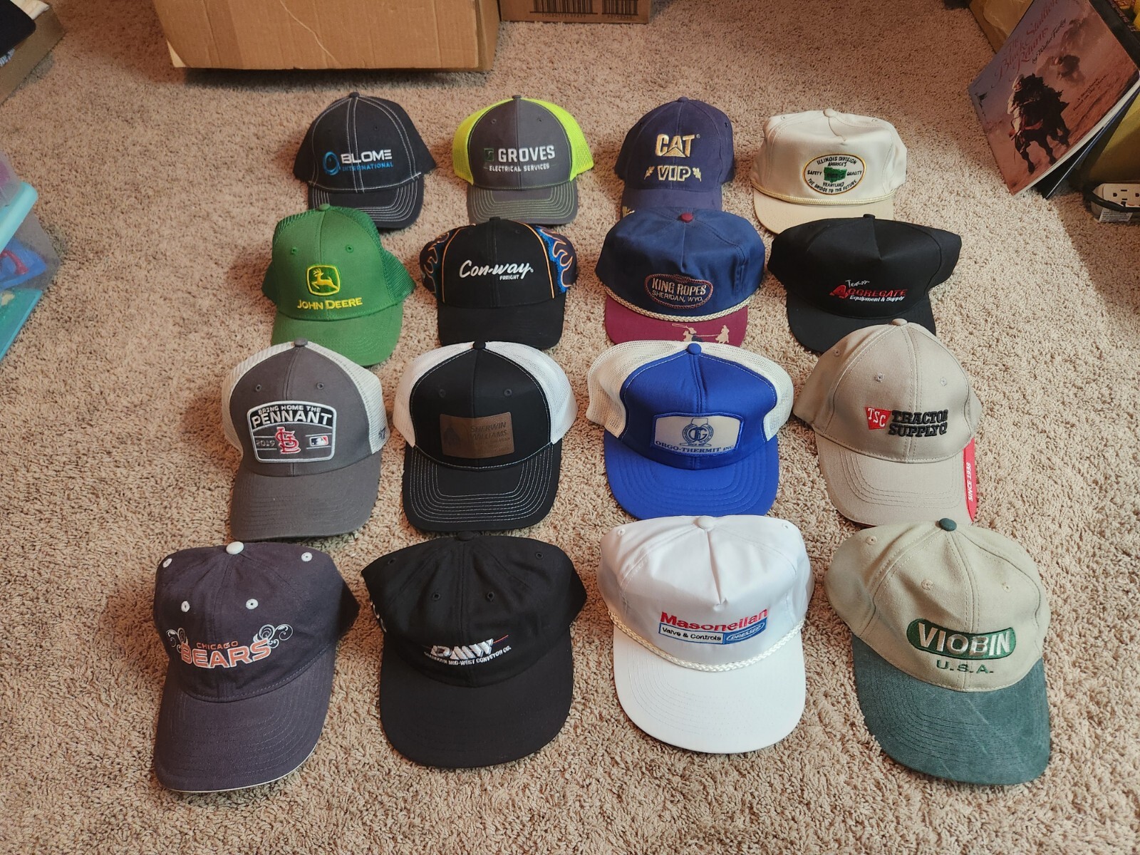 Large Adjustable Hat Lot Vintage Modern Snapback Stra… - Gem