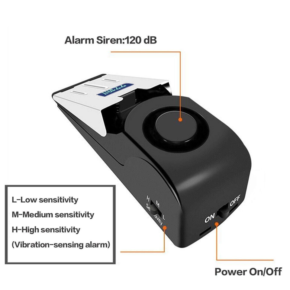 Upgraded Door Stopper Security AlarmPortable 120 Loud Entrance Alert ...