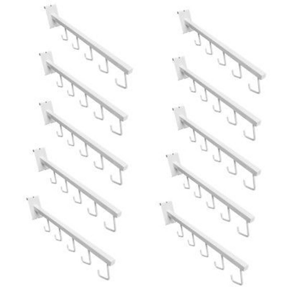 10 Pc 17.5" White Gridwall Waterfall Faceouts 5 J-Hook Square Tube ...