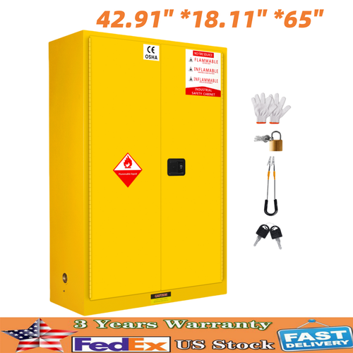 60 Gallon Fireproof Safety Storage Welded Cabinet Bin Flammable Liquid ...