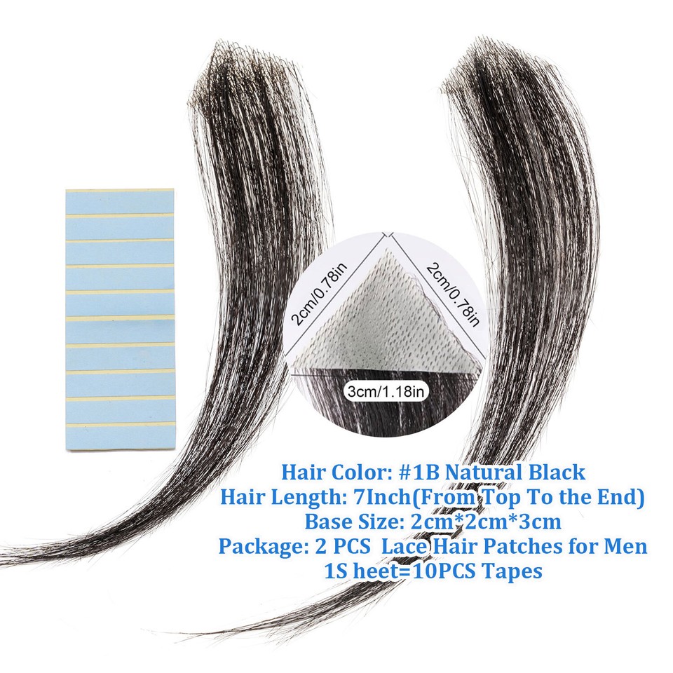 Front Hairline 100% Human Hair Patch Full Skin Base Cover-Up Topper ...