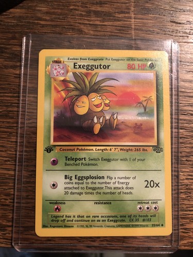 Exeggutor 35/64 1st Edition NM Near Mint Jungle Set Non-Holo Pokemon ...