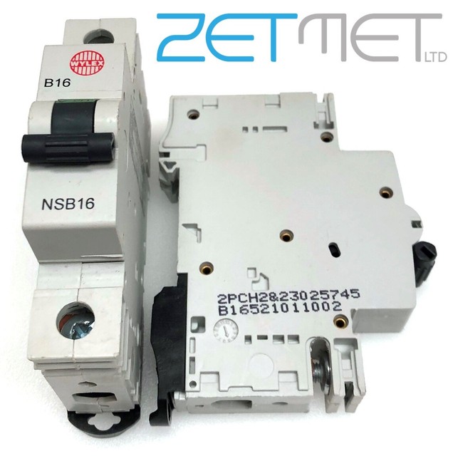 Wylex NSB16 MCB 16 Amp Single Pole Breaker Type B 16a 6000 for sale ...