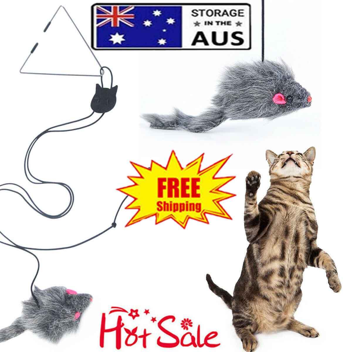 Cat Toy Self-hey Hanging Door Retractable Cat Scratch Rope Mouse Stick ...