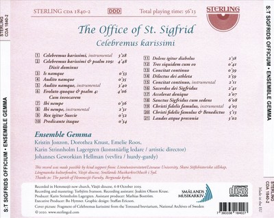 Ensemble Gemma St. Sigfrids officium CD - New 7393338184027 | eBay