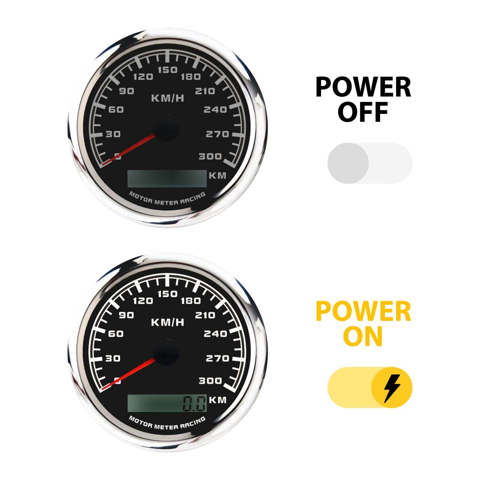 W PRO 6 Gauge Set GPS Speedometer 300 KMH Waterproof For Car Marine ...