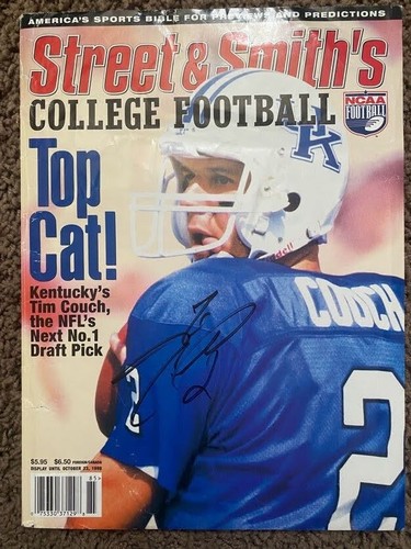 Tim Couch Hand Signed Street & Smith's College Football Magazine 1998 w ...