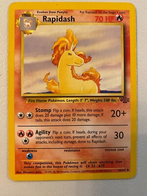 Pokémon TCG Rapidash Jungle 44/64 Regular Unlimited Uncommon | eBay