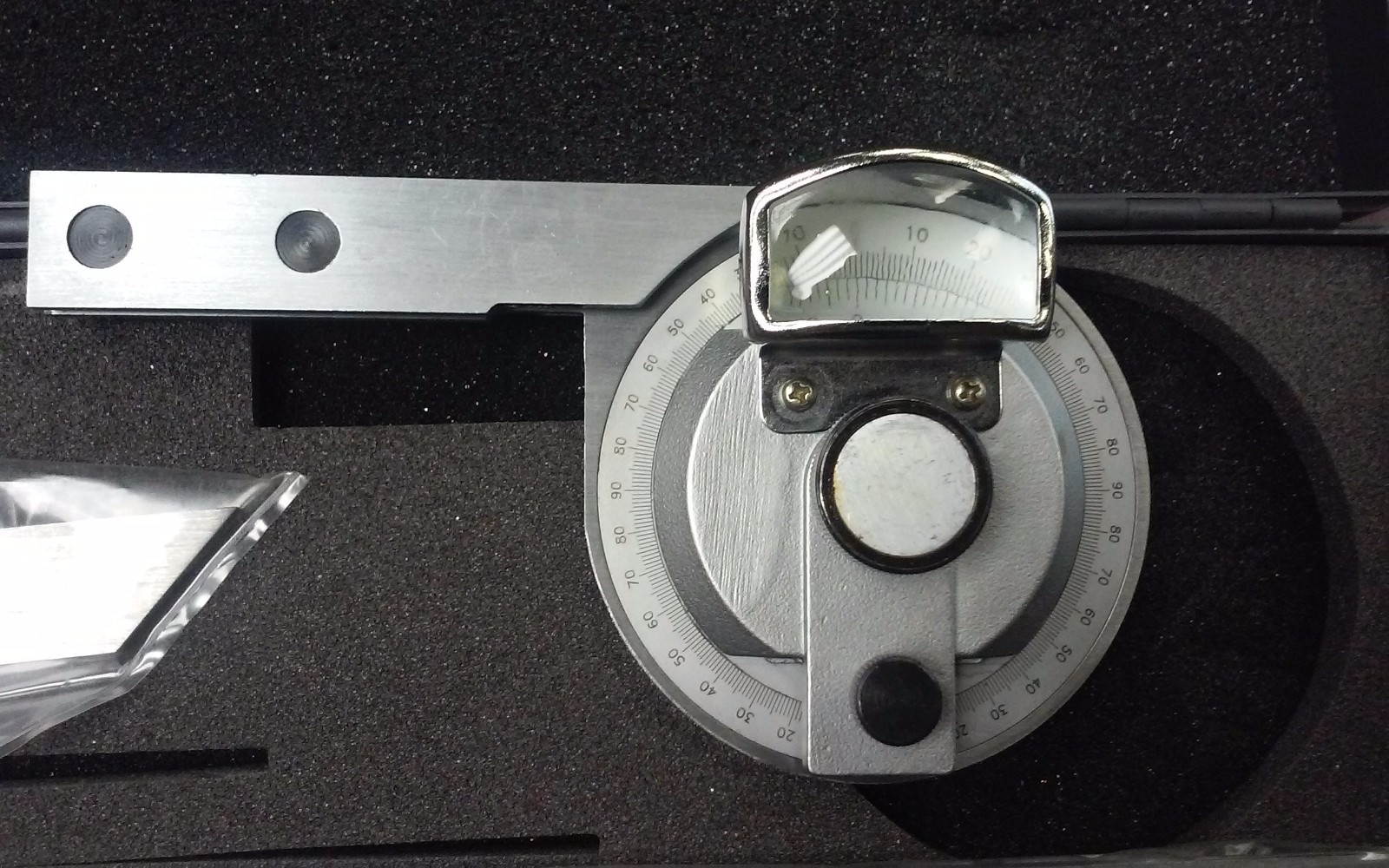 Universal Bevel Protractor w. fine adjustment magnifier 3 blades #002 ...